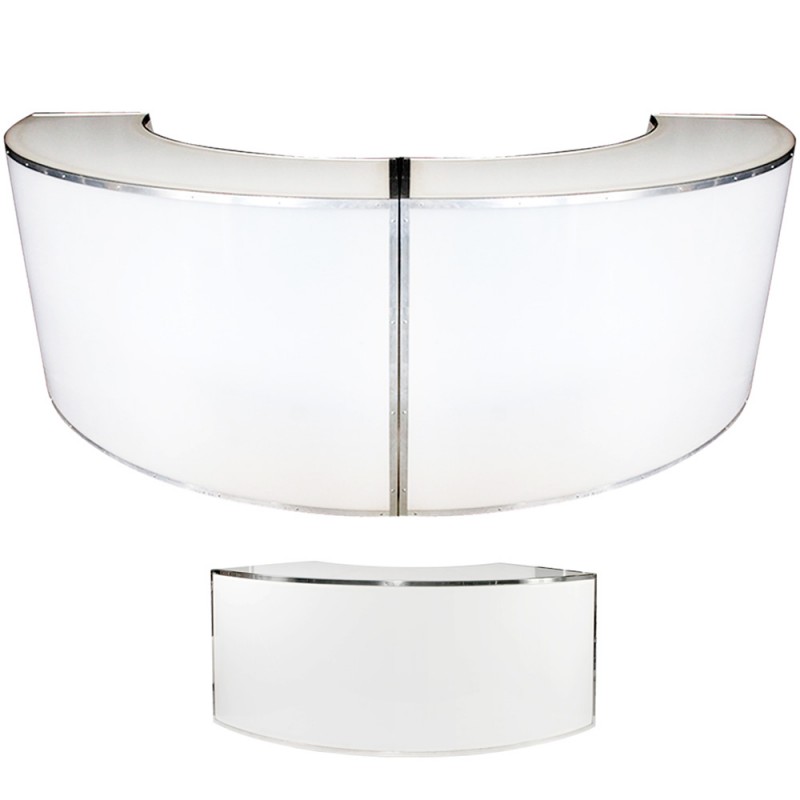 Gala Plexi Bar 1/4 Round White-Chrome