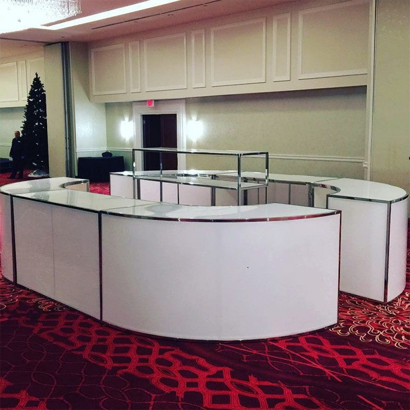 Gala Plexi Bar 1/4 Round White-Chrome