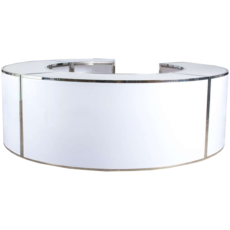 Gala Plexi Bar 1/4 Round White-Chrome