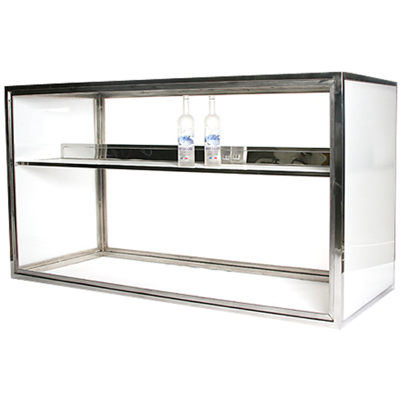 Gala Plexi Bar 6ft. White-Chrome, Custom Logo