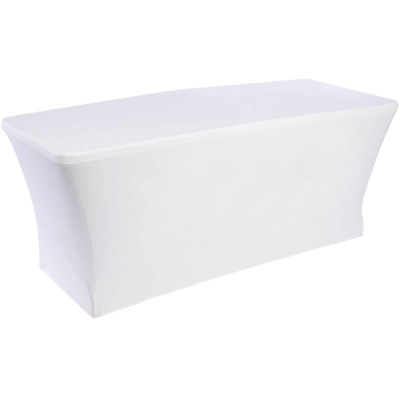 Spandex Fitted Table Cover - 6’ Rectangle White